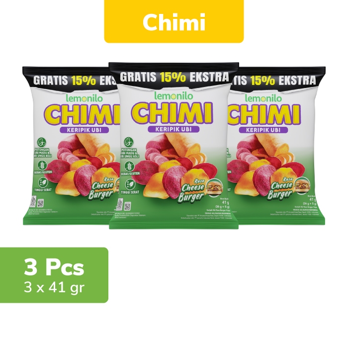Jual 3 Pcs Lemonilo Chimi Keripik Ubi Cheese Burger 41g | Shopee Indonesia