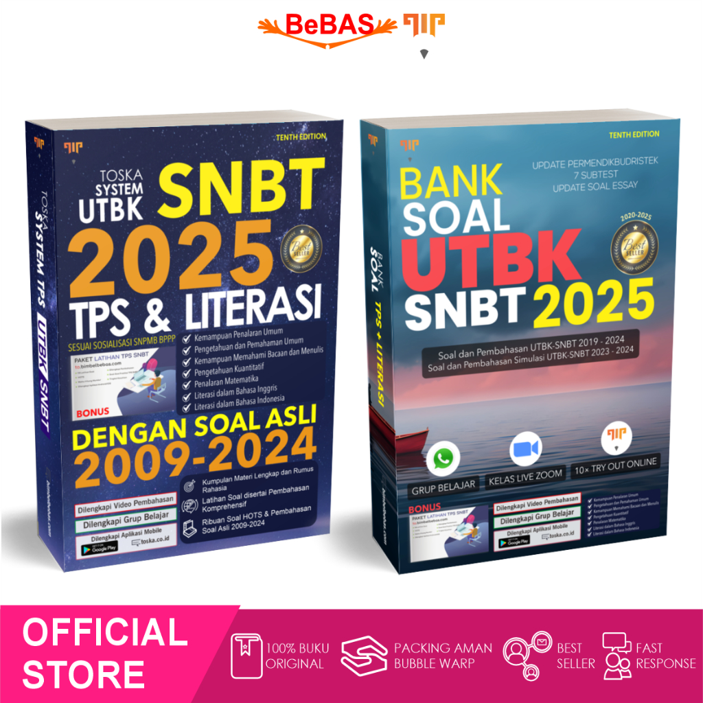 Jual Paket 2 Buku UTBK SNBT 2025 Materi, Soal, dan Pembahasan Asli TPS dan Literasi Lengkap 7 ...