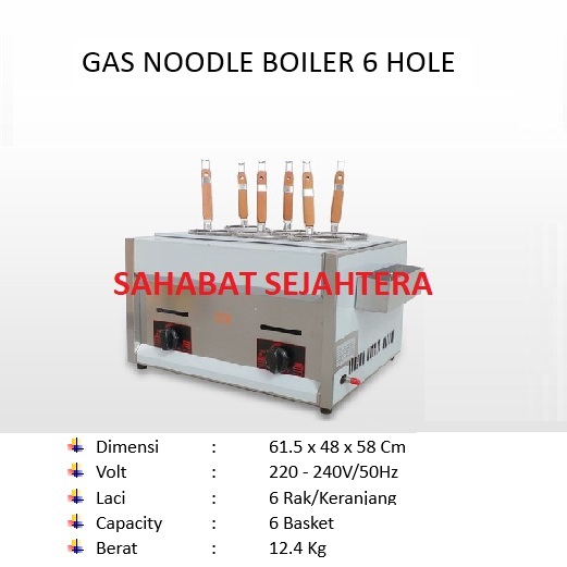Jual GUATAKA GAS NOODLE BOILER 6 HOLE GTK120010 KOMPOR MASAK MIE | Shopee Indonesia