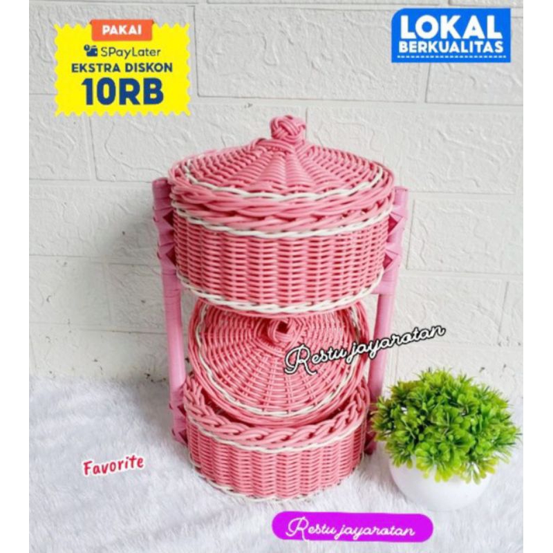 Jual Rak Bawang estetik,Rak Bumbu dapur rotan estetik Rak serbaguna ...