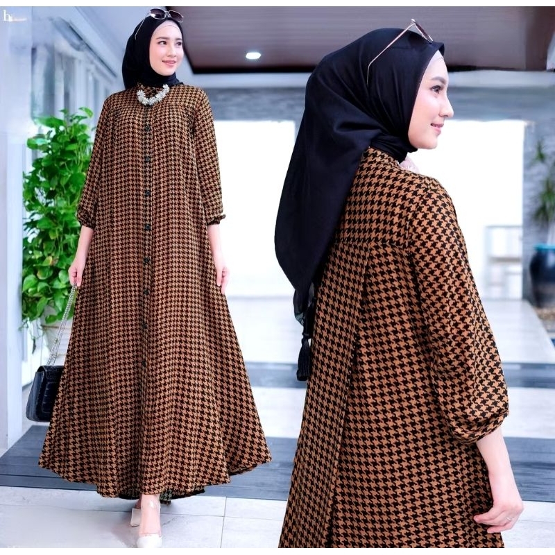 Jual Gamis rayon diamond ori motif bunga - Gamis Kekinian - Gamis viral ...