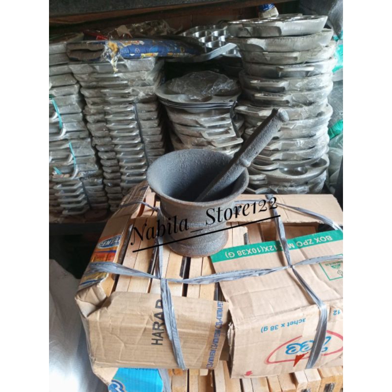 Jual Lumpang besi, tumbukan untuk tumbuk jamu free alu besi/ Diameter ...