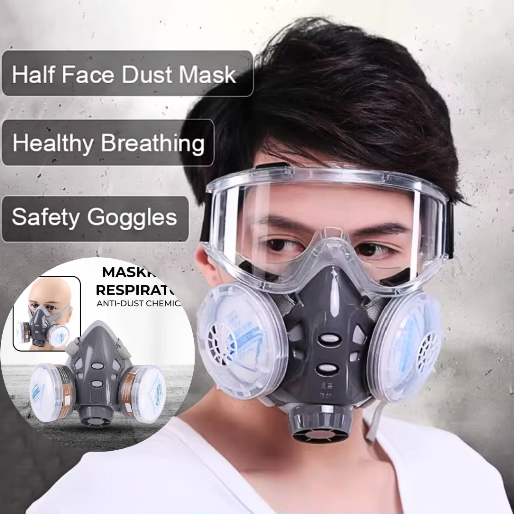 Jual PUSAT ASL Masker Gas Respirator cat semprot debu proyek pabrik Lab ...