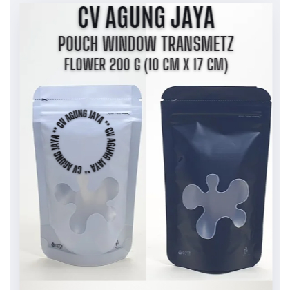 Jual Pouch 200 g Window Transmetz Flower @ Pcs / Standing Pouch ...
