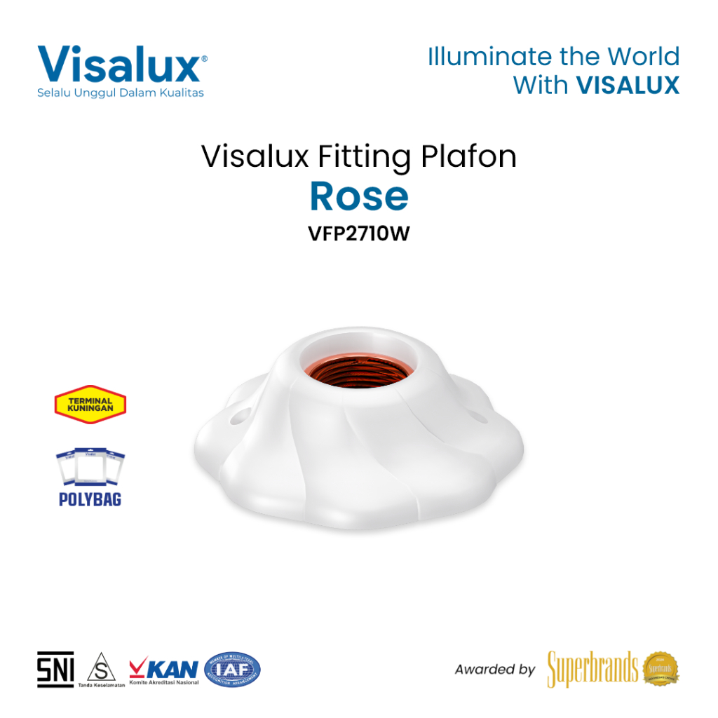 Jual Visalux Fitting Plafon E27 3A - Rose (VFP2710W) | Shopee Indonesia