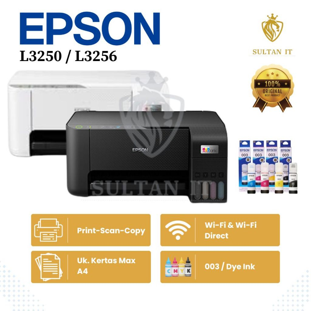 Jual BEST SELLER Printer Epson L3250 (Warna Hitam) / L3256 (Warna Putih ...