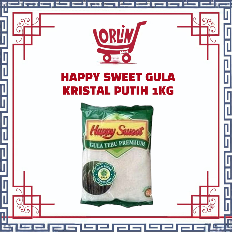 Jual HAPPY SWEET GULA KRISTAL PUTIH 1KG / GULA 1KG / GULA HAPPY SWEET ...