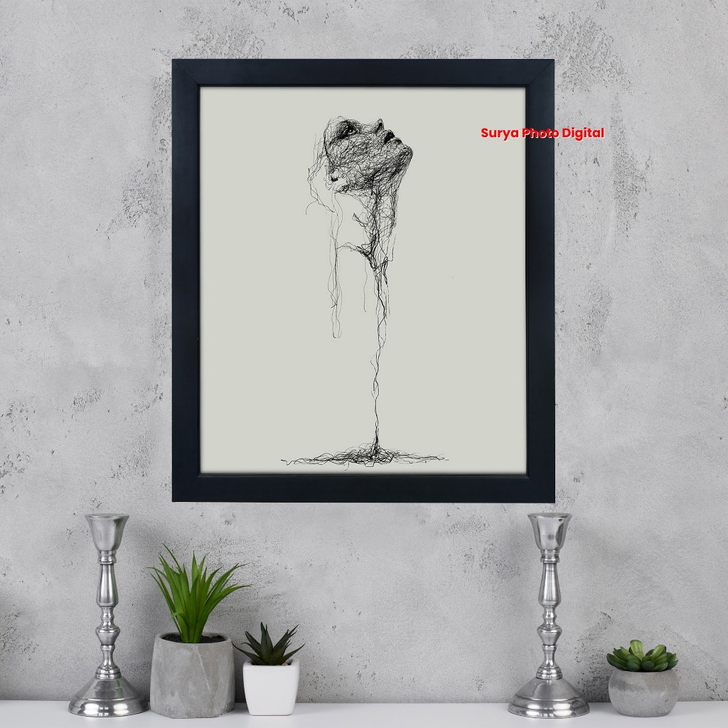 Jual Frame Bingkai Pigura Foto Minimalis Warna Hitam Ukuran 20R (50x60 ...