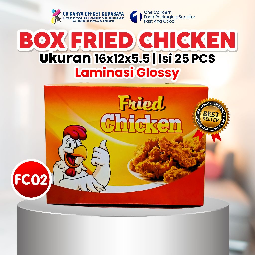 Jual Box Fried Chicken motif isi 25 LAMINASI GLOSSY SEPARUH/Kemasan Box ...