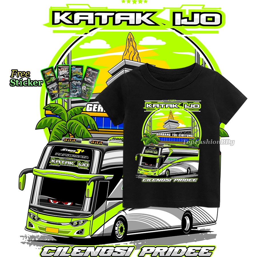 Jual Baju Anak Bus KATAK IJO JETBUS 5 Kaos Vektor Bus Telolet Anak Laki ...