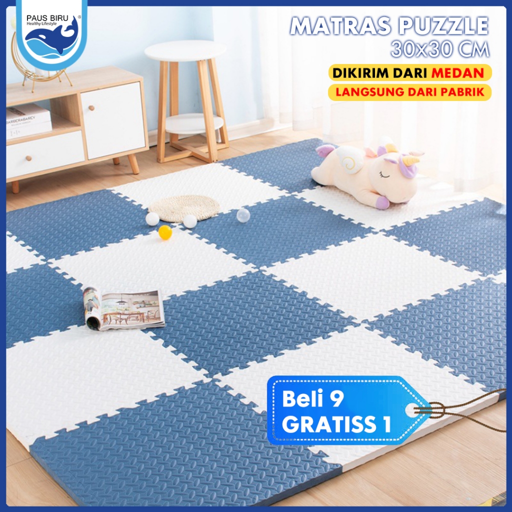 Jual Paus Biru -Beli 9 Gratis 1!!! Matras Eva 30x30cm Puzzle Playmat Paket Isi 10 Pcs Karpet ...