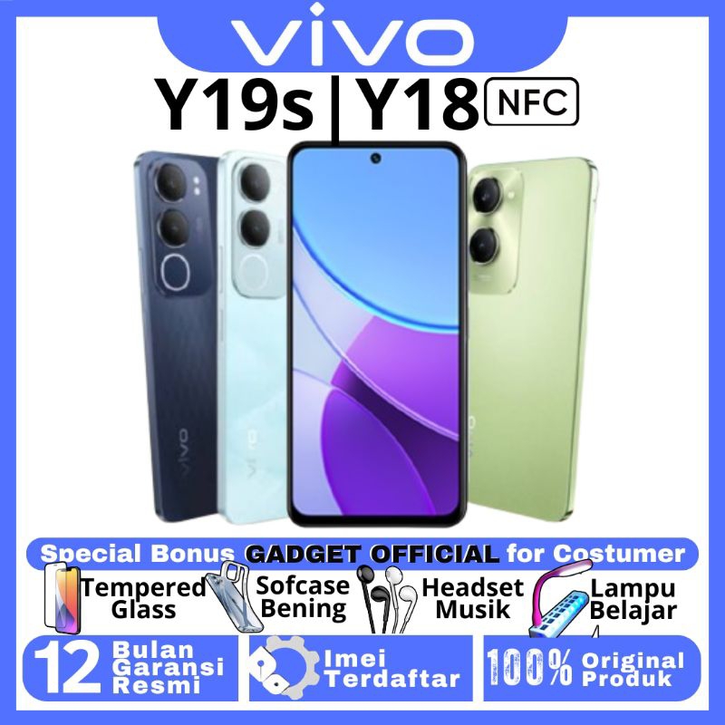 Jual HP VIVO Y19s | Y18 4/64 GB - 4/128 GB - 6/128 GB Ram Upto 12GB 100% BARU ORIGINAL GARANSI ...