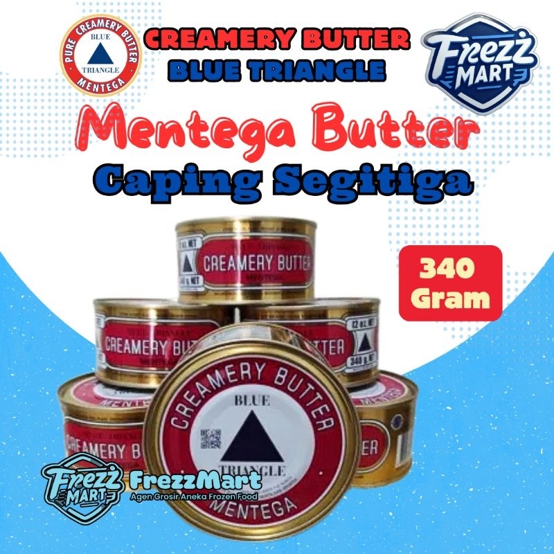Jual Mentega Caping Segitiga 340gr Pure Creamery Butter Blue Triangle ...