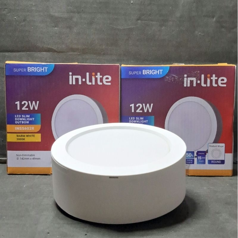 Jual INLITE Downlight panel OUTBOW INSS602R Lampu INLITE OB tempel bulat 12W 12Watt | Shopee ...