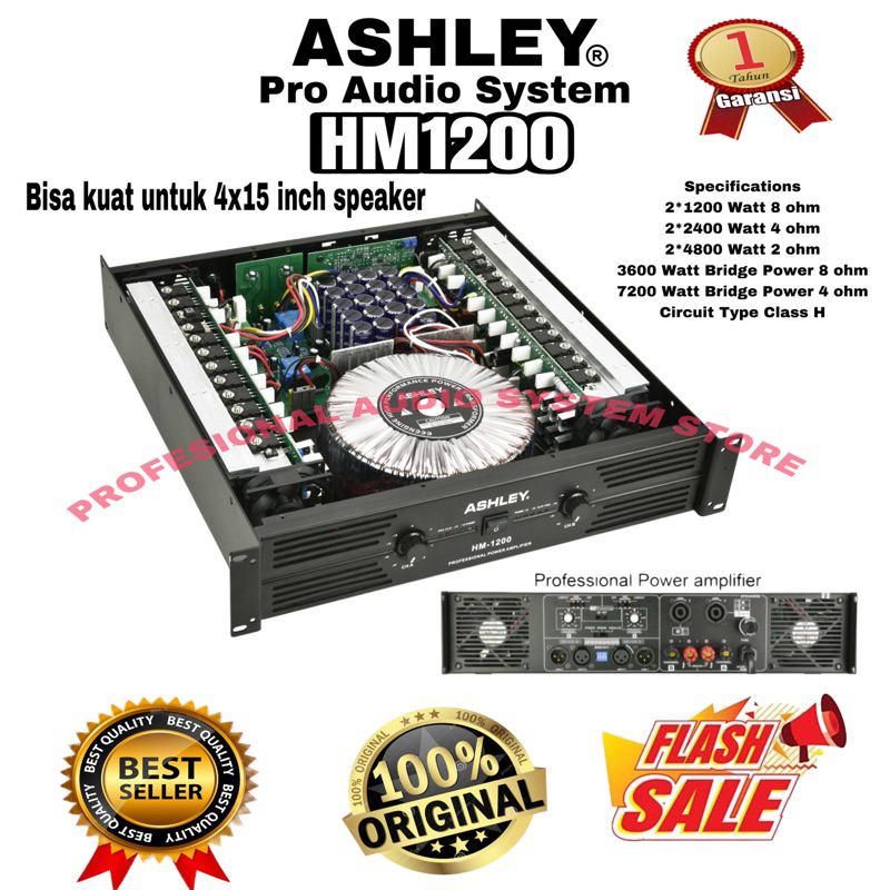 Jual POWER ASHLEY 2 CHANNEL BISA KUAT 4x15INCH HM1200 HM 1200 HM-1200 ...