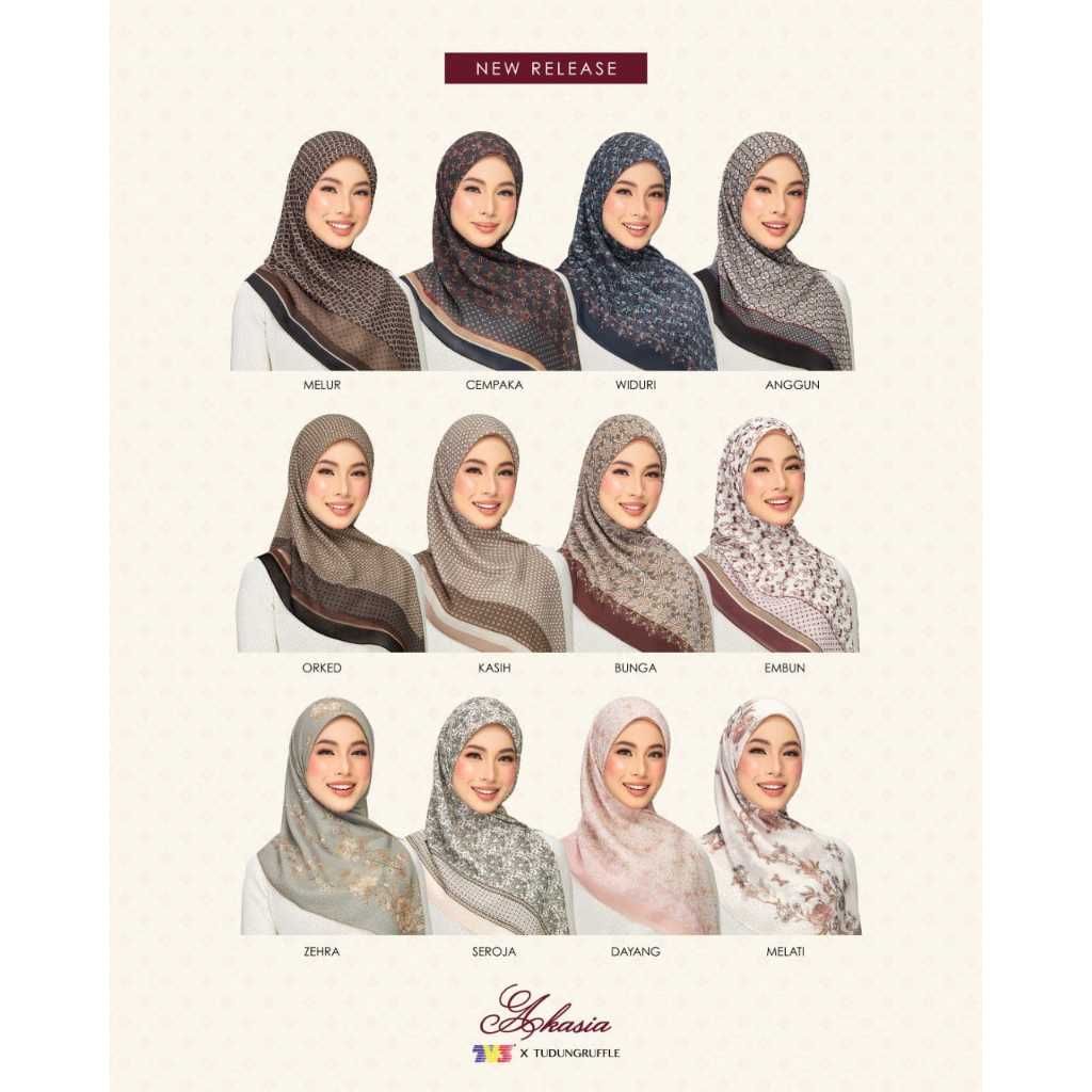 Jual READY STOK Akasia x TV3 Tudungruffle MERAKI Tudung ruffle 100% ...