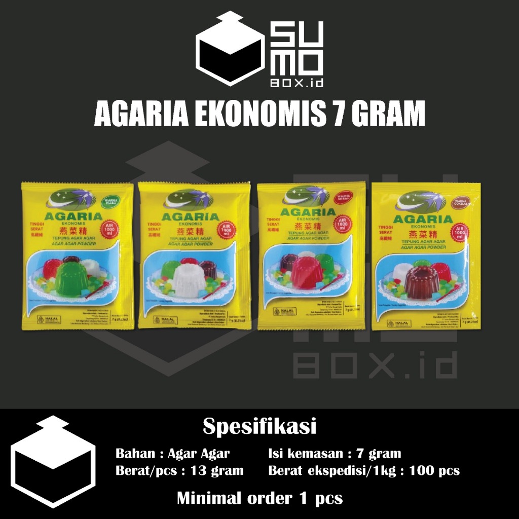 Jual Agar Agar AGARIA Sachet 7gr / Agar Powder Bubuk Forisa | Shopee ...