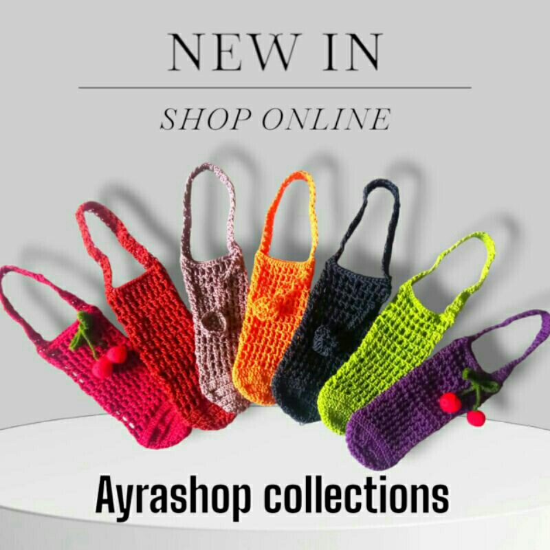 Jual crochet water tumbler holderIITas tumbler/botol air minum motip ...