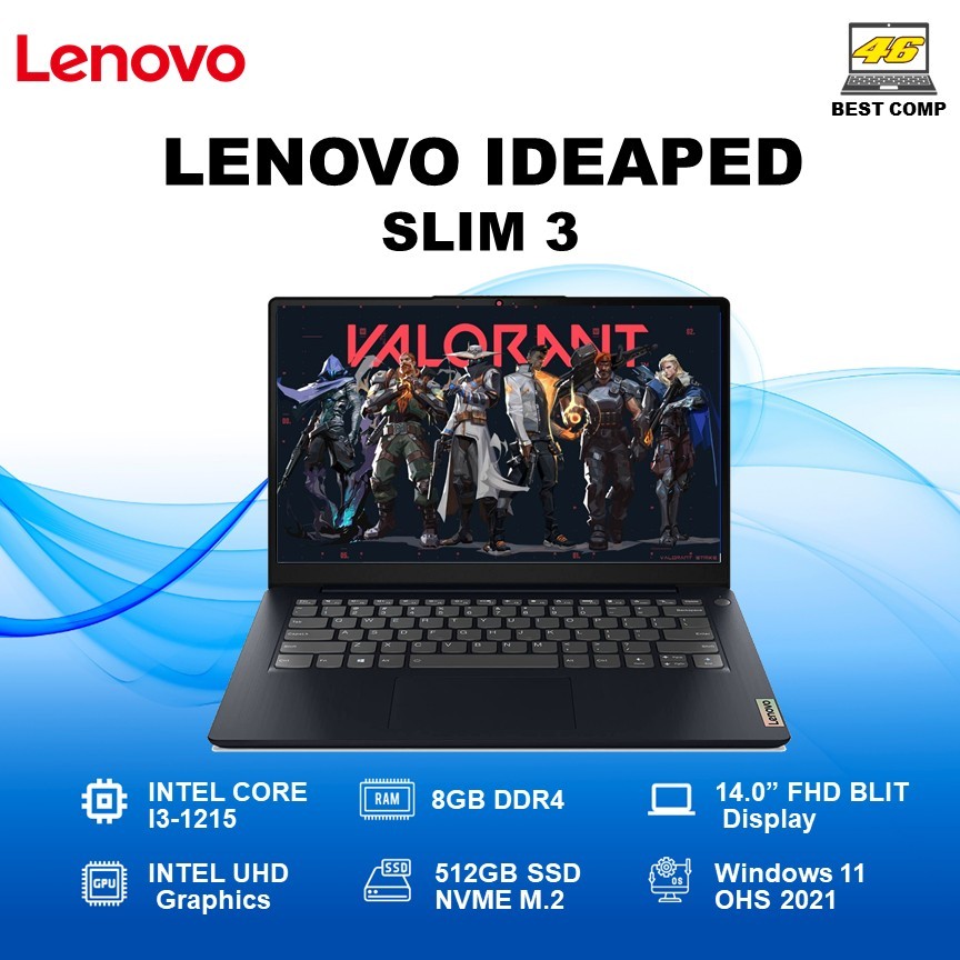 Jual Lenovo Ideapad Slim 3 intel i3 1215 8Gb 512Ssd 14.0Fhd Windows11 ...