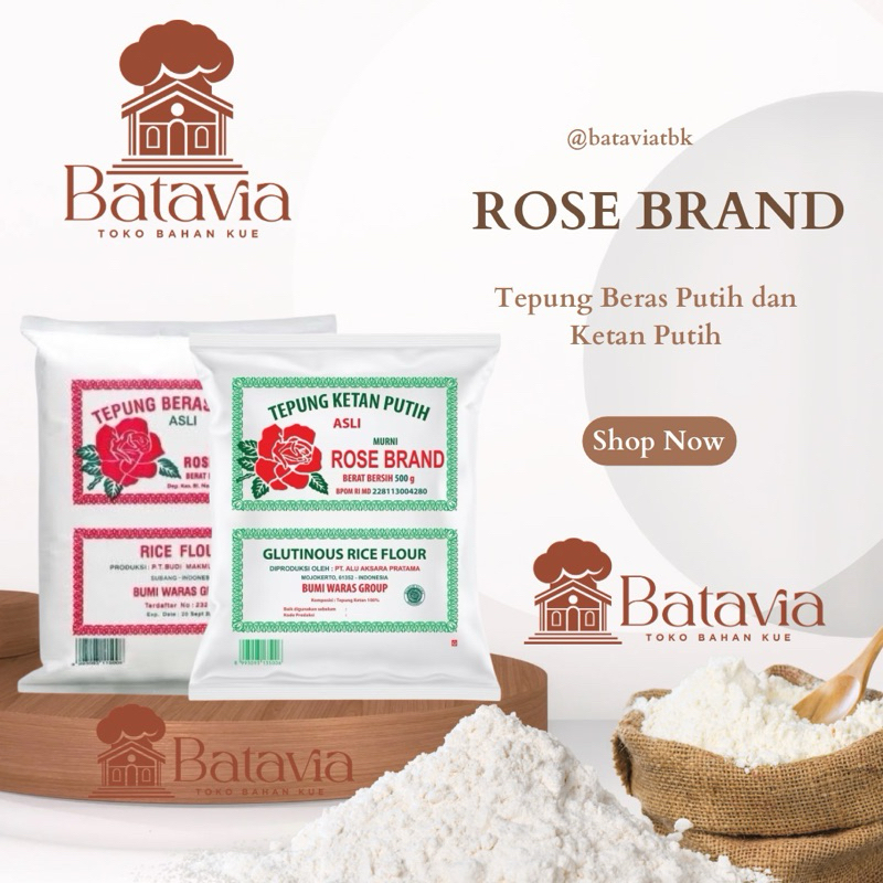 Jual Rose Brand Tepung Beras Putih dan Ketan 500g | TEPUNG KETAN ROSE BRAND KEMASAN 500GR ...