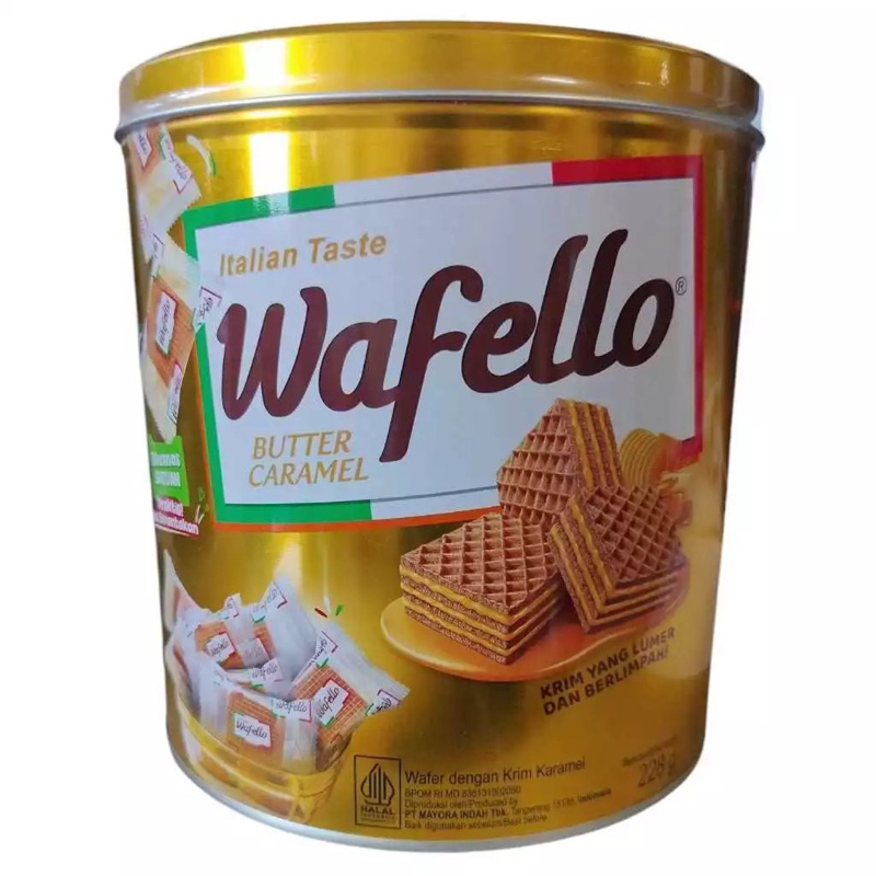 Jual WAFELLO WAFER CARAMEL KALENG 234g | Shopee Indonesia