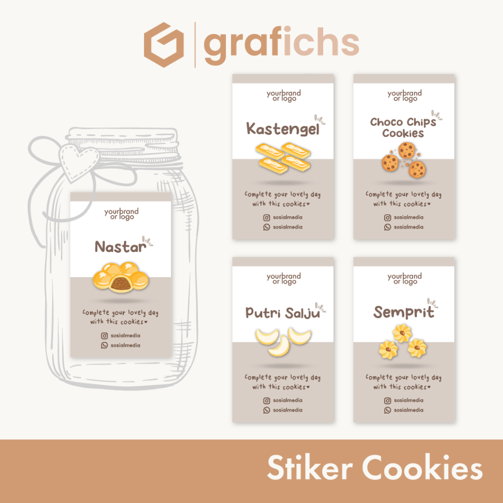 Jual Stiker Kue Cookies GISK31 by Grafichs | Shopee Indonesia