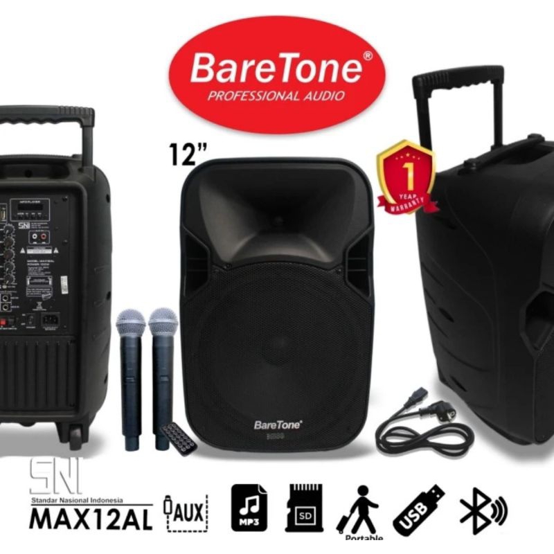 Jual Speaker Portable Wireless Baretone Max 12 AL Original 12 inch ...