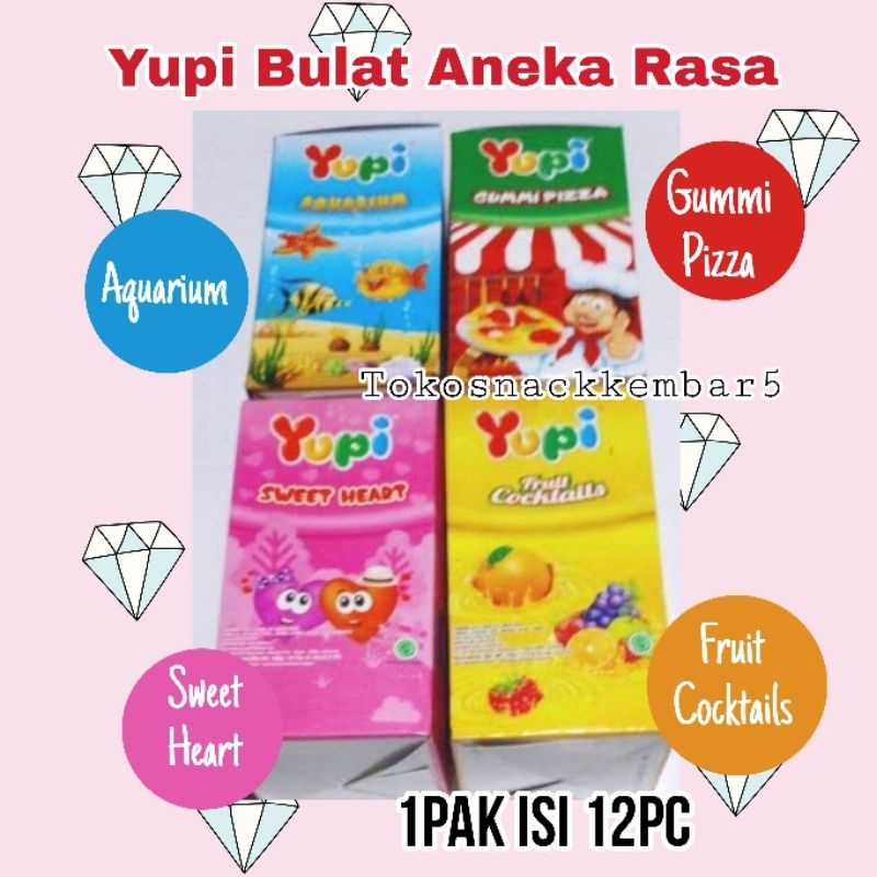 Jual Yupi kemasan bulat SweetHeart / Aquarium / Pizza / Cocktail ...