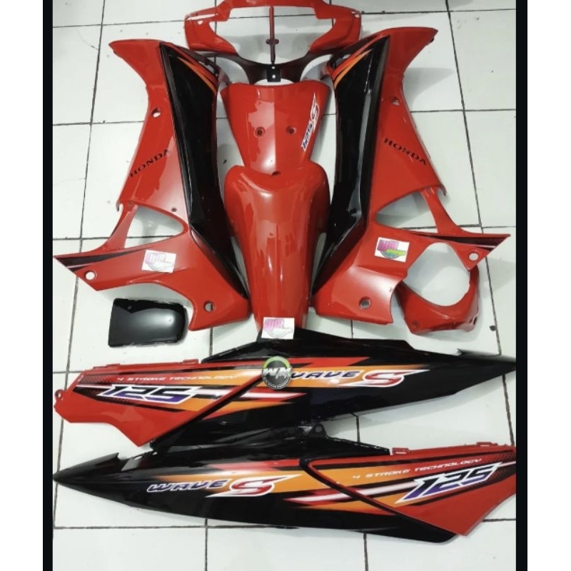 Jual Cover body halus full set supra wave merah hitam honda supra 125 ...