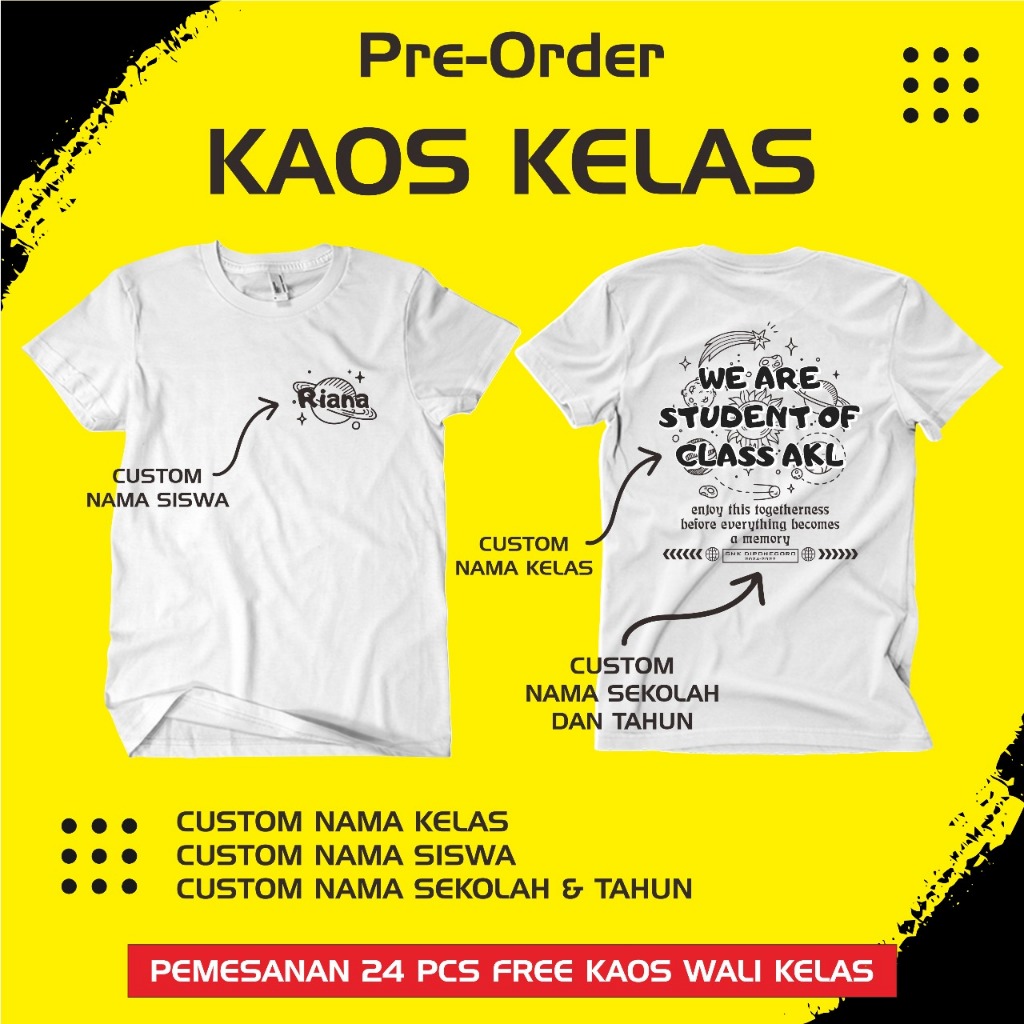 Jual KAOS KELAS BISA CUSTOM NAMA KELAS DAN NAMA SISWA | KAOS KELAS CUSTOM | KAOS KELAS VIRAL ...