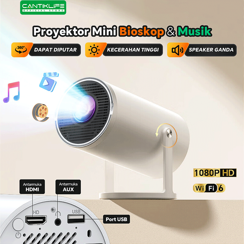 Jual HY300 Pro 4K Proyektor HD 100 Inci Portabel Mini untuk Dinding ...