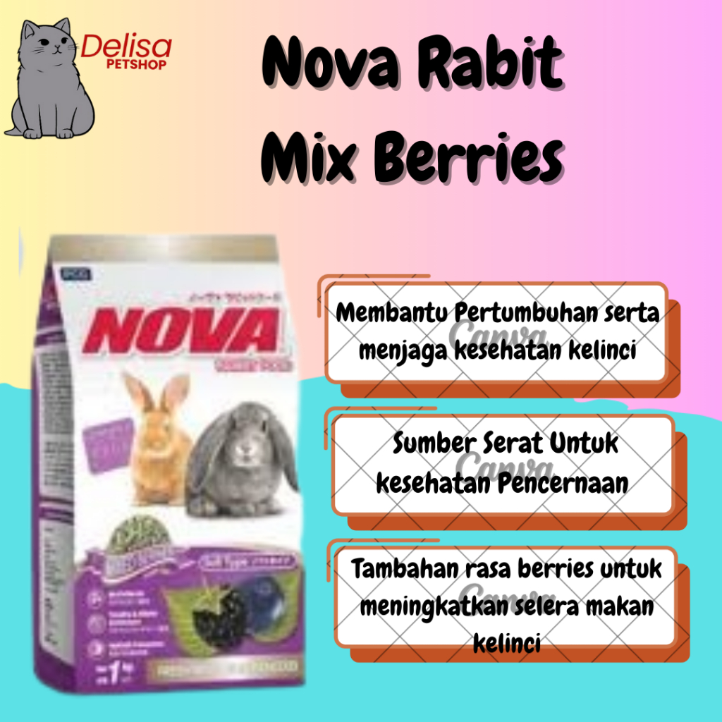 Jual Makanan Kelinci Nova Rabbit Food Pelet Kelinci Fresh Pack 1Kg ...