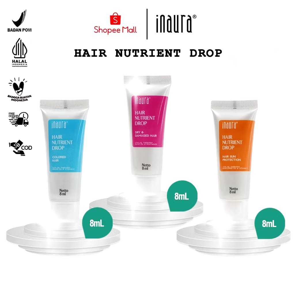 Jual Inaura hair nutrient drop 8 ml series (Pink,Orange,Blue) | Shopee ...