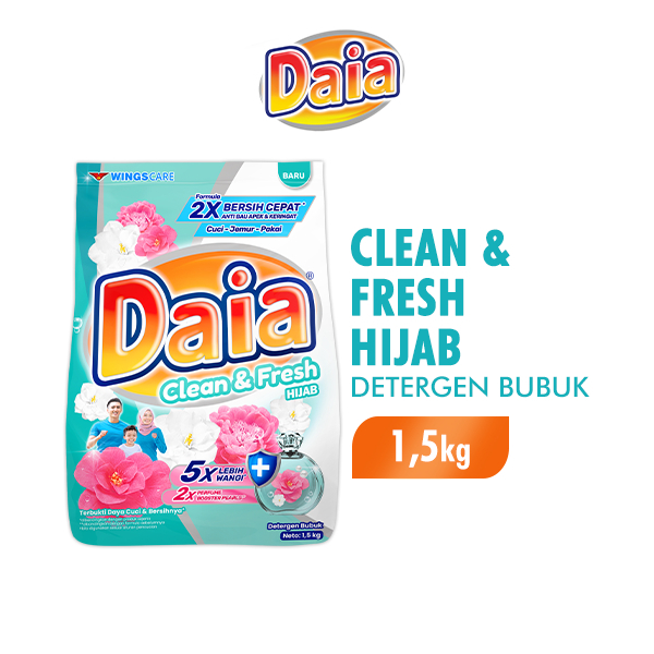 Jual Daia Deterjen Bubuk Clean & Fresh Hijab 1,5 kg | Shopee Indonesia
