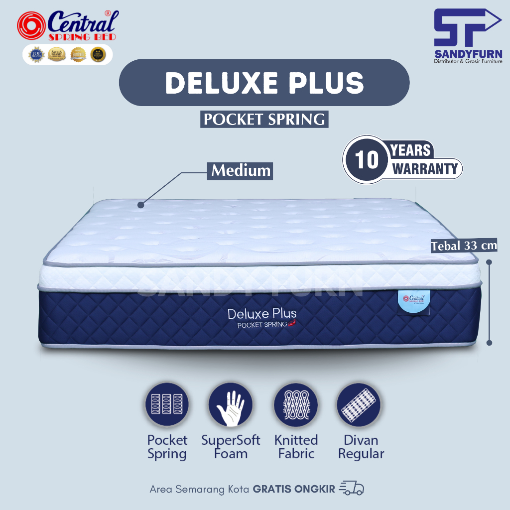Jual CENTRAL Spring Bed - Deluxe Plus Pocket Spring - Semua Ukuran ...