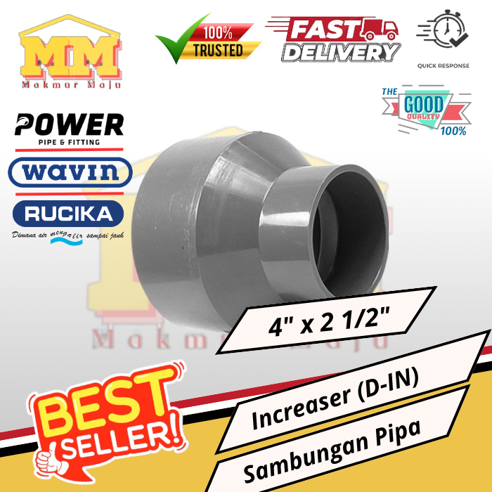 Jual INCREASER (D-IN) RUCIKA WAVIN POWER 4" X 2 1/2" - REDUCER TURUNAN ...