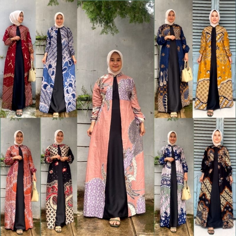 Jual Gamis Batik Mix Moscrepe premium Wanita Busui Terbaru Gamis Batik ...
