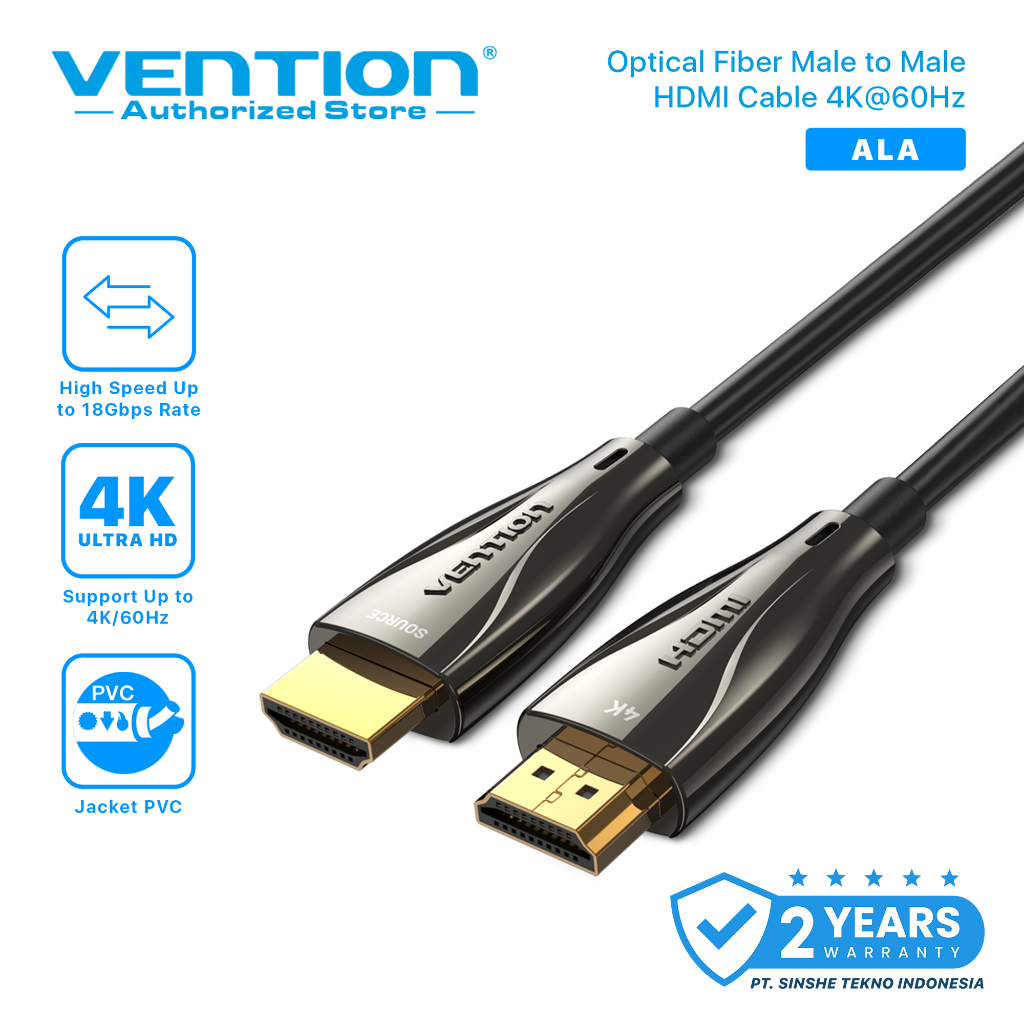 Jual Vention Kabel HDMI Fiber Optic Active 2.0 Male to Male 4K UHD HDR ...