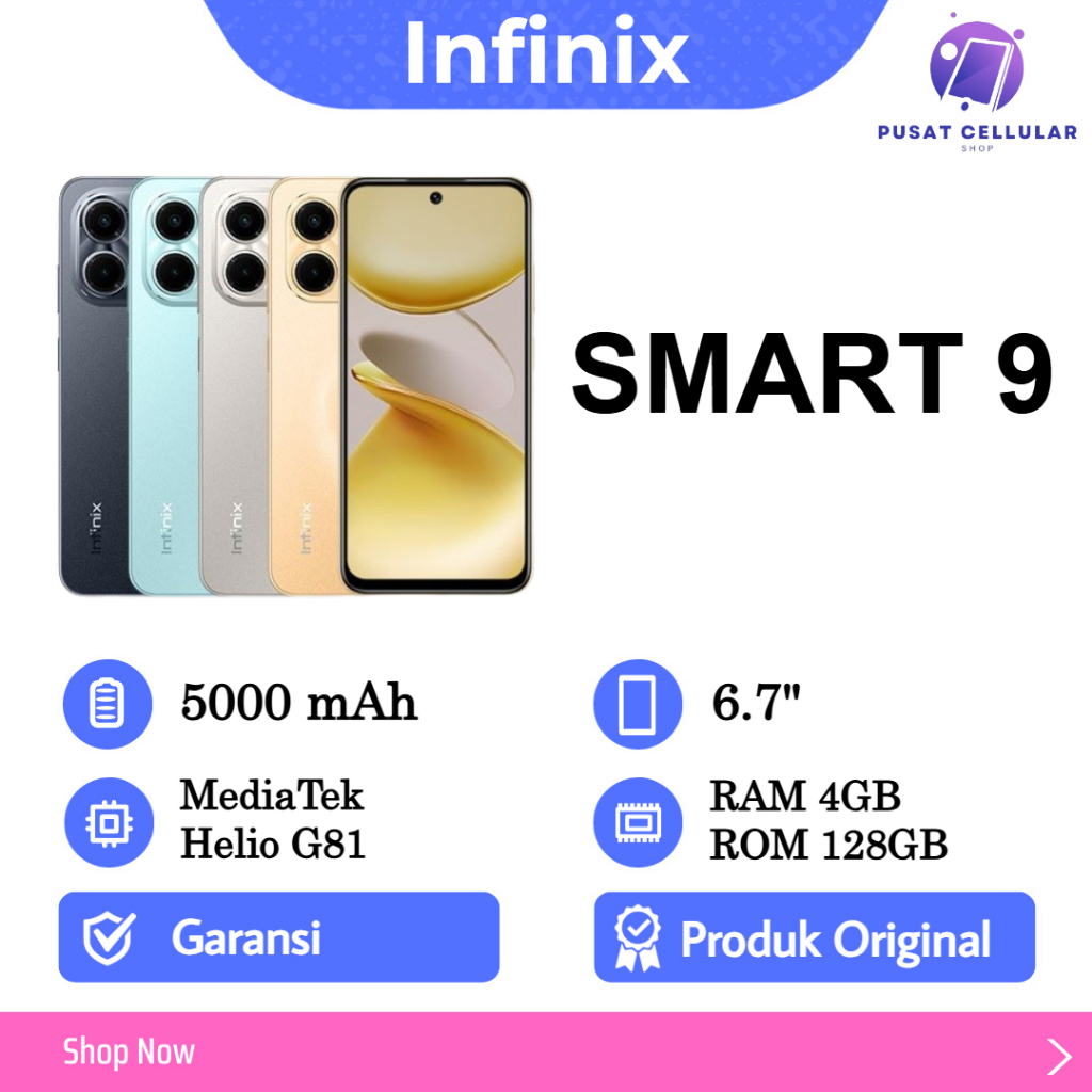 Jual Infinix Smart 9 4/128GB - Up to 8GB Extended RAM - 6.7 inch ...