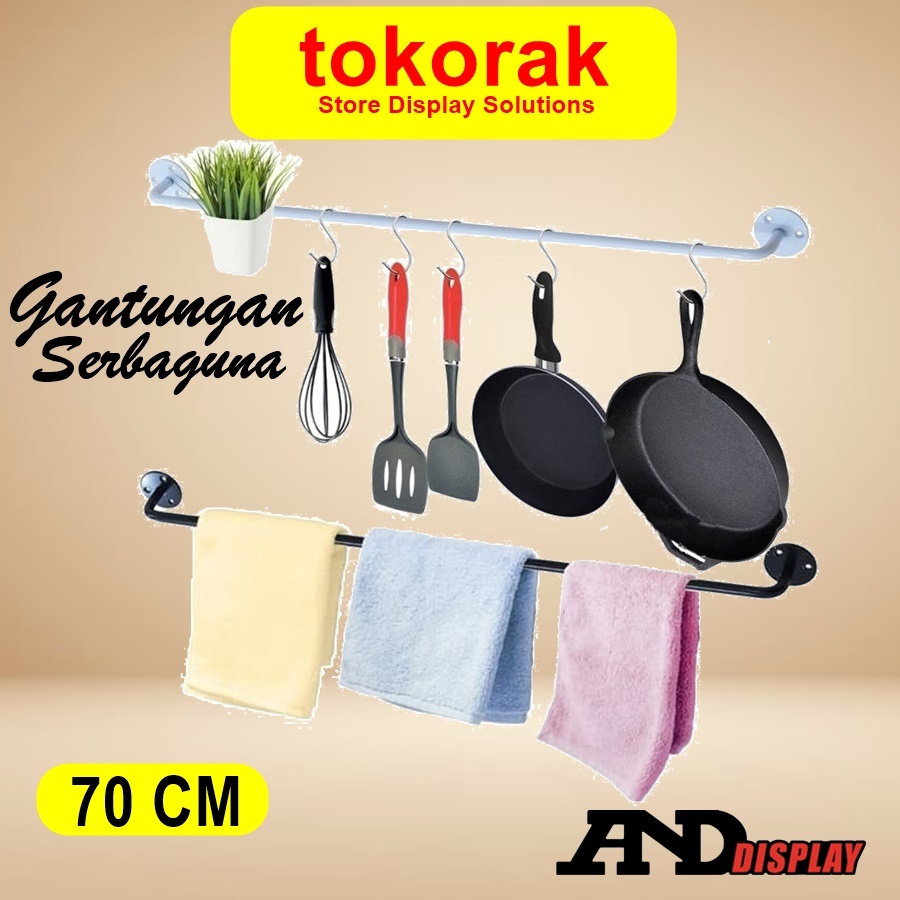 Jual GANTUNGAN SERBAGUNA 70 CM HITAM REL GANTUNGAN ALAT MASAK RAK ...