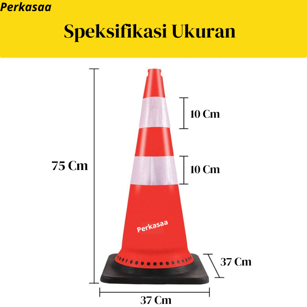 Jual Safety Traffic Cone 75CM / Kerucut Lalu Lintas Karet Rubber Base Hitam | Shopee Indonesia