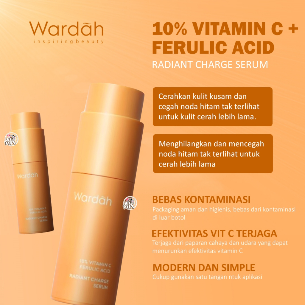 Jual WARDAH 10% VITAMIN C FERULIC ACID RADIANT CHARGE SERUM 20ML ...