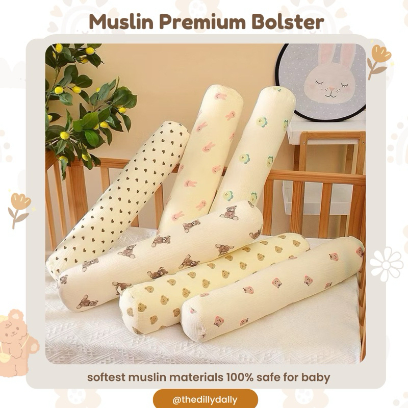 Jual READY Guling Peluk Muslin Cotton Premium Bayi Anak Korean Bolster ...