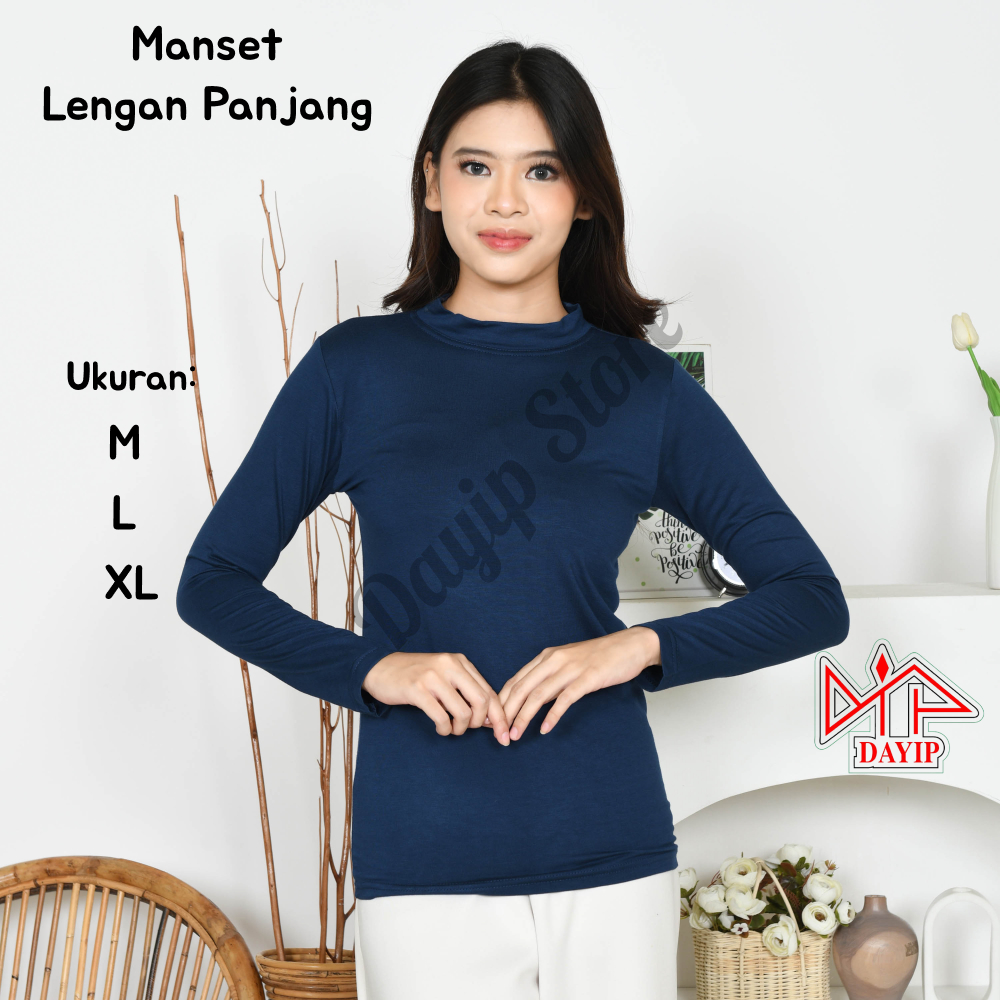 Jual Manset Inner Wanita Lengan Panjang Polos Bahan Spandek Rayon ...