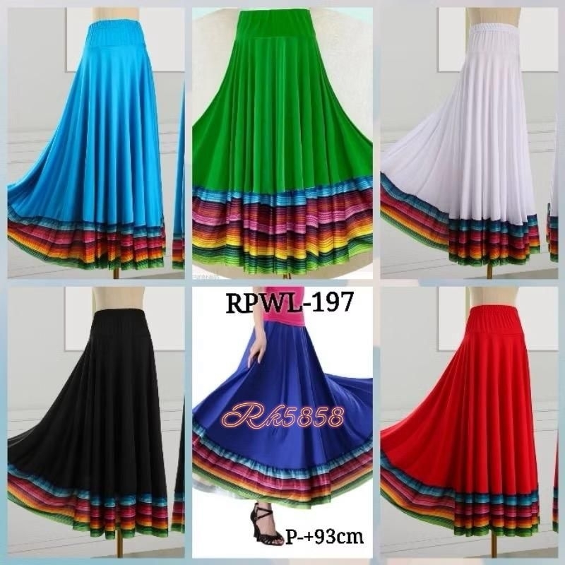 Jual Rok Line Dance Rok Payung Pelangi Panjang Rok Line Dance Belly ...