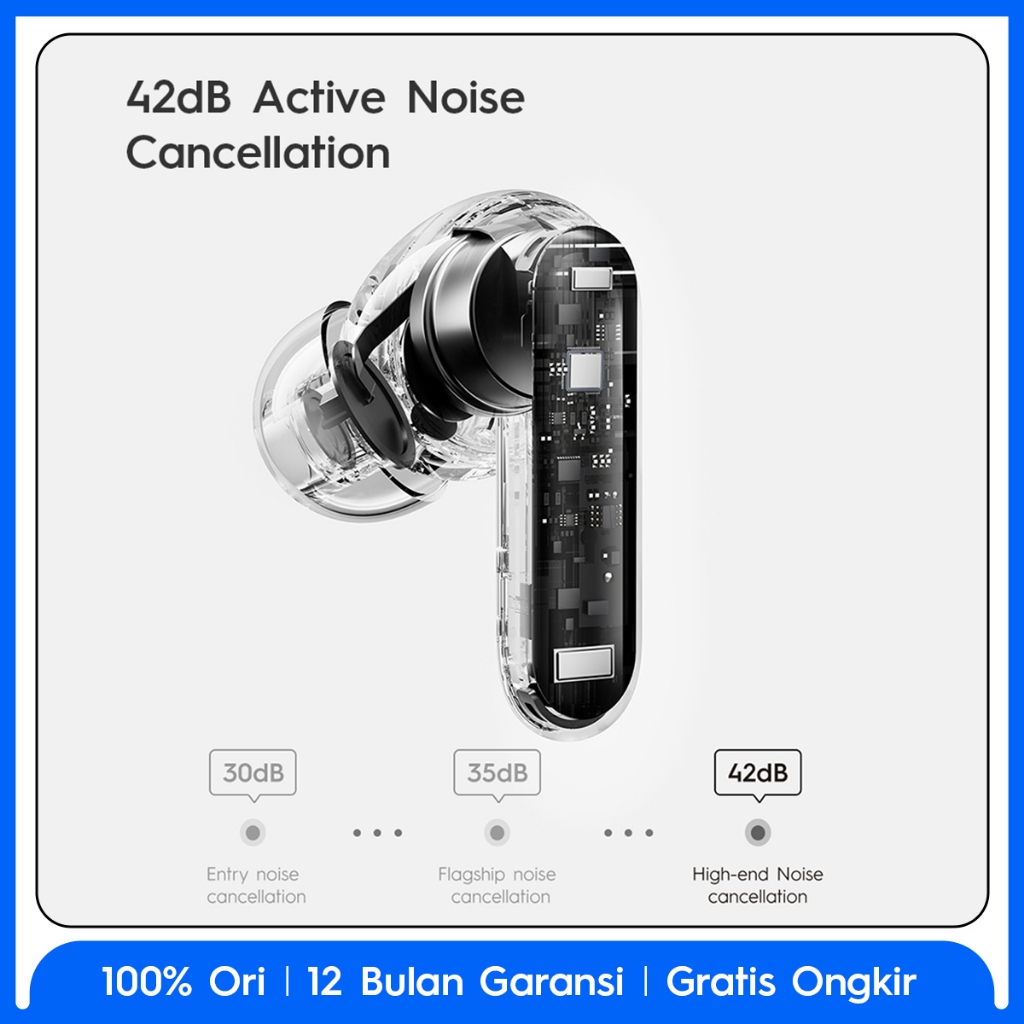 Jual TECNO TWS True 1 Air - 42dB ANC, Auto Connection Pop-up, Multi-EQ ...