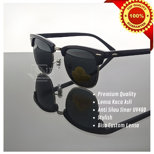Jual KACAMATA HITAM FASHION CLUBMASTER LENSA KACA POLARIZED ADEM ANTI ...