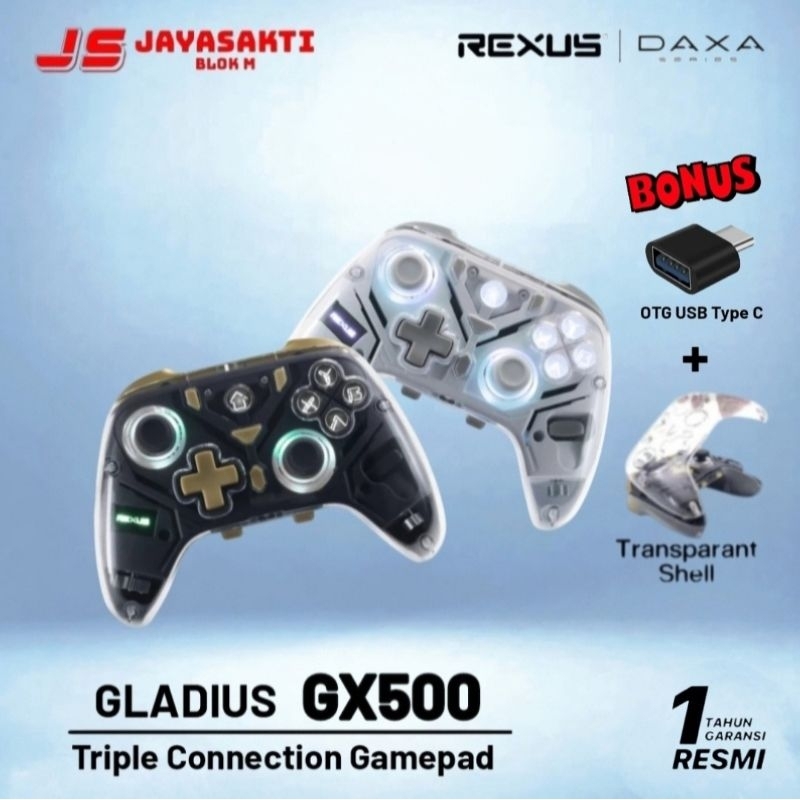 Jual Rexus GX500 Gamepad Multiplatform Triple Connection Joystick ...