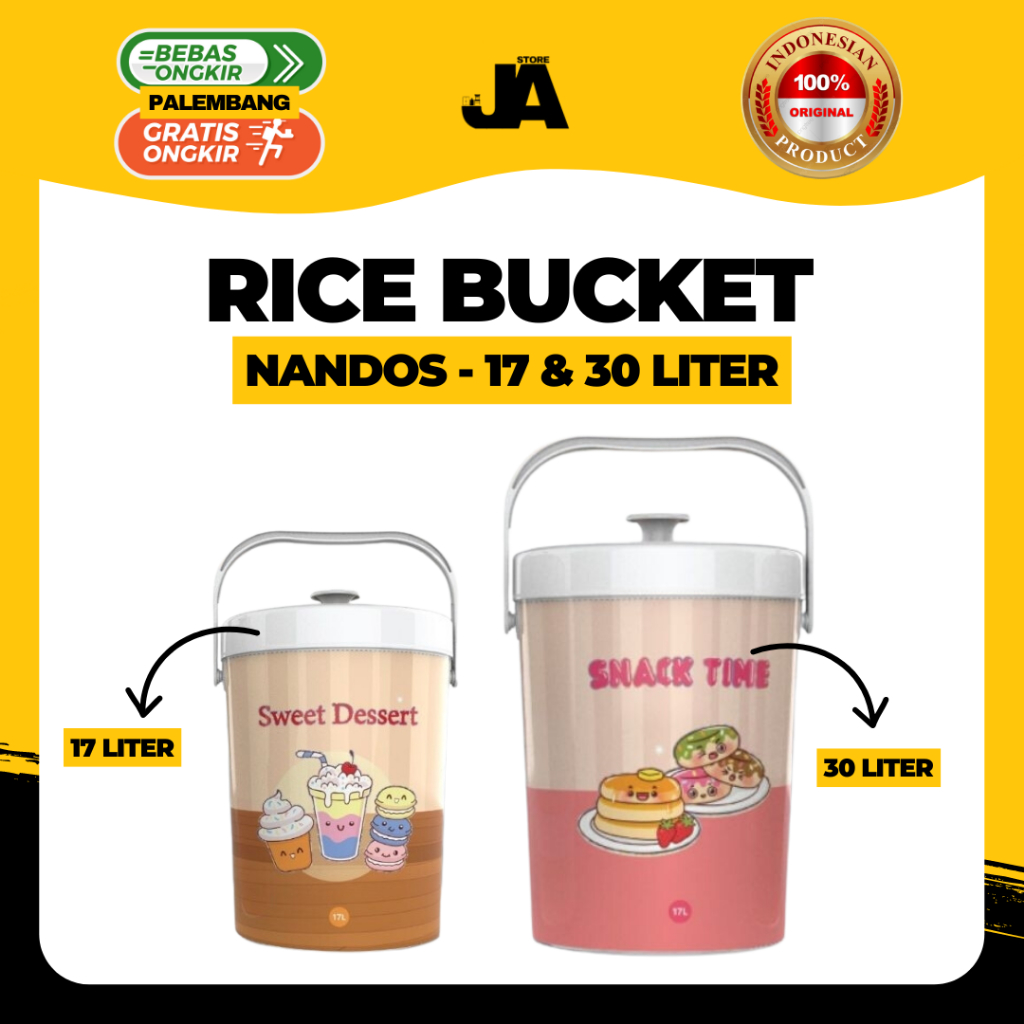 Jual Rice Bucket Tempat Nasi Nandos 17 & 30 Liter / Tempat Makanan ...