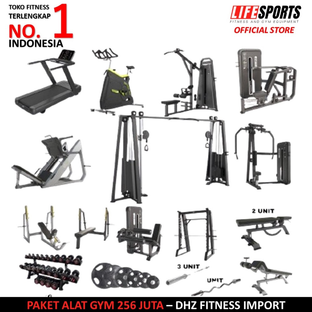 Jual Lifesports - New Alat Olahraga Fitness Paket Alat Gym Dhz Machine ...